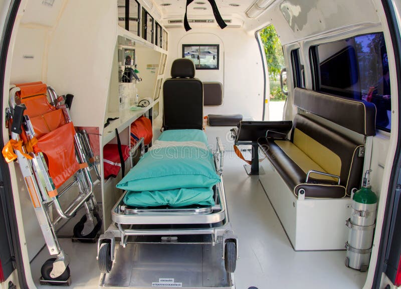 Inside of an Ambulance for the Hospital Stock Image - Image of hospital ...