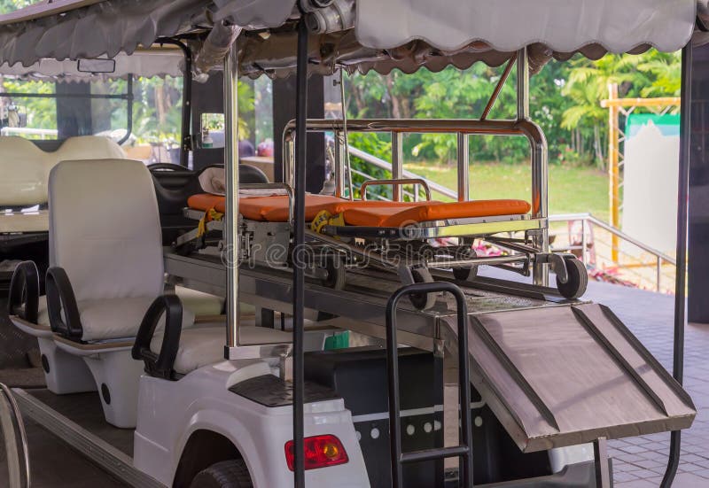 Inside of an Ambulance for the Hospital Stock Image - Image of collar ...