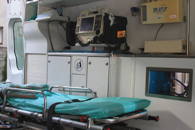 Inside ambulance editorial photography. Image of instrument - 59706672