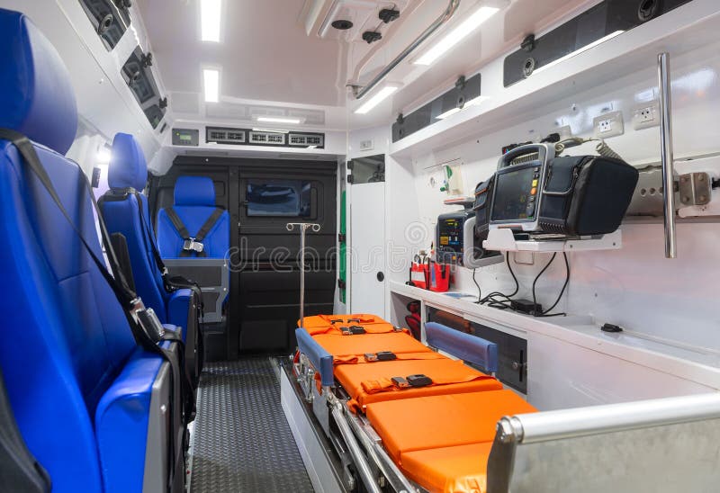 Inside an Ambulance Mobile Car with Medical Equipment Stock Image ...