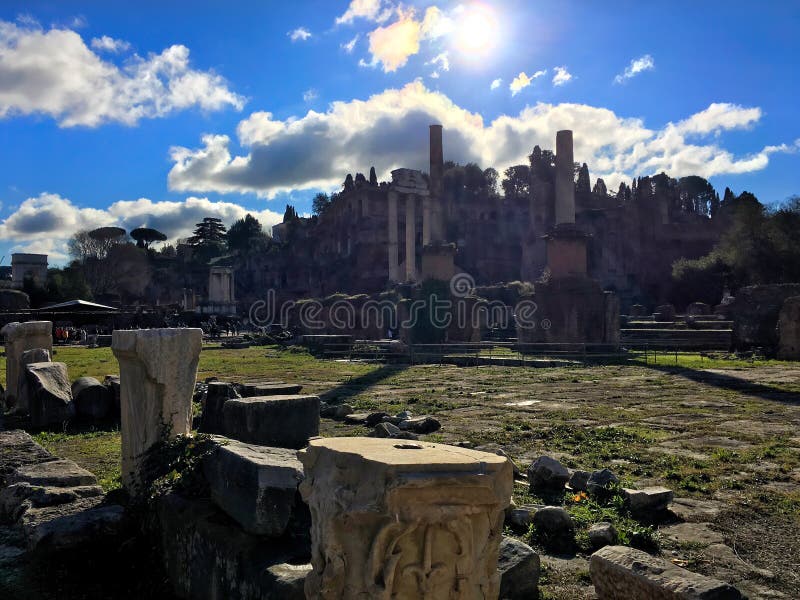 Roman Forum in Rome stock image. Image of attraction - 179638171