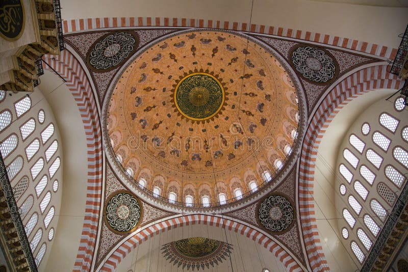 Inside Ancient Mosque in Istanbul Stock Photo - Image of arch, ceiling ...