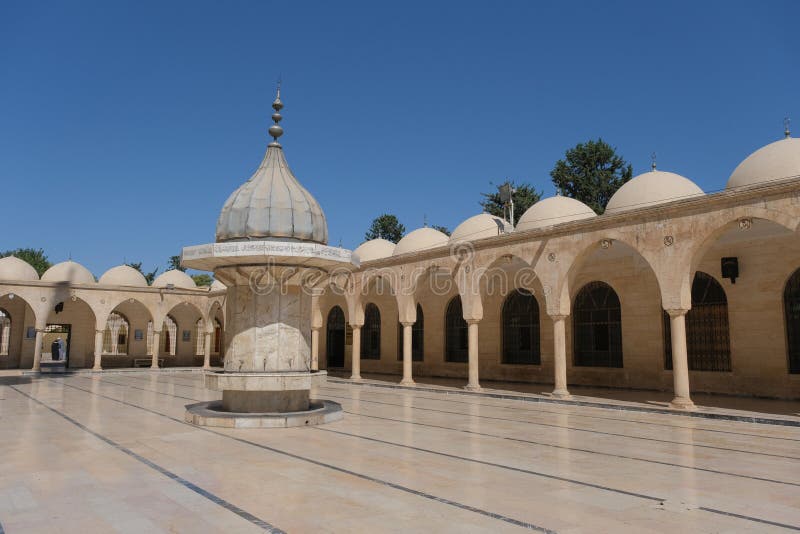 Inside the Ancient Mosque Yard in Sanliurfa, Turkey. Stock Photo ...