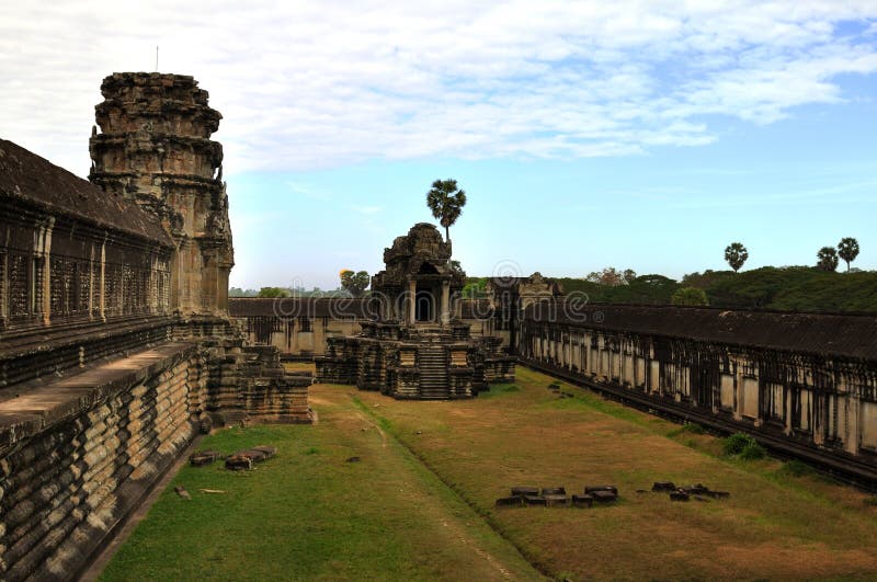 Inside of Angkor Wat stock image. Image of architecture - 23292557