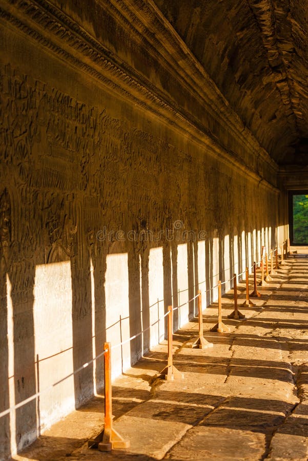 Inside of Angkor Wat, Side View Stock Photo - Image of culture, angkor ...
