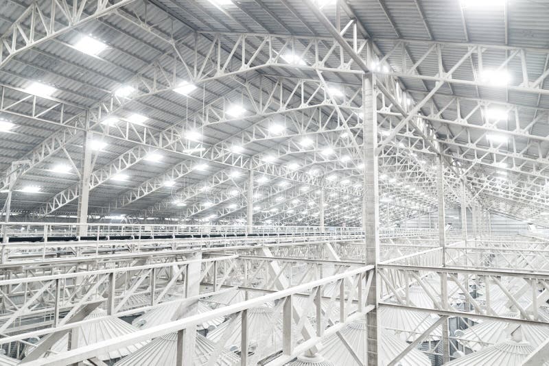Inside Animal Feed Storage Bins at Silo in Warehouse Stock Photo ...