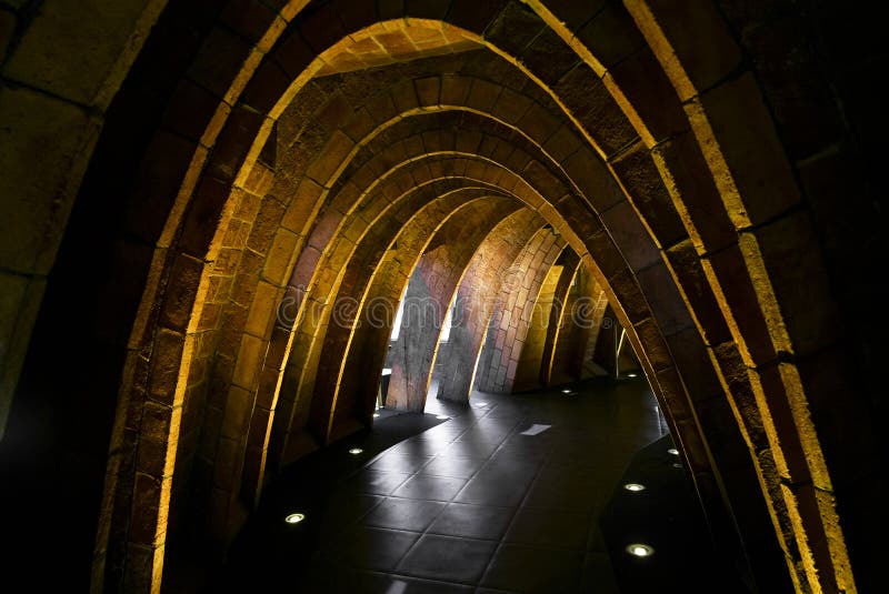 Inside an Arch Shaped Tunnel Built with Bricks Editorial Stock Photo ...