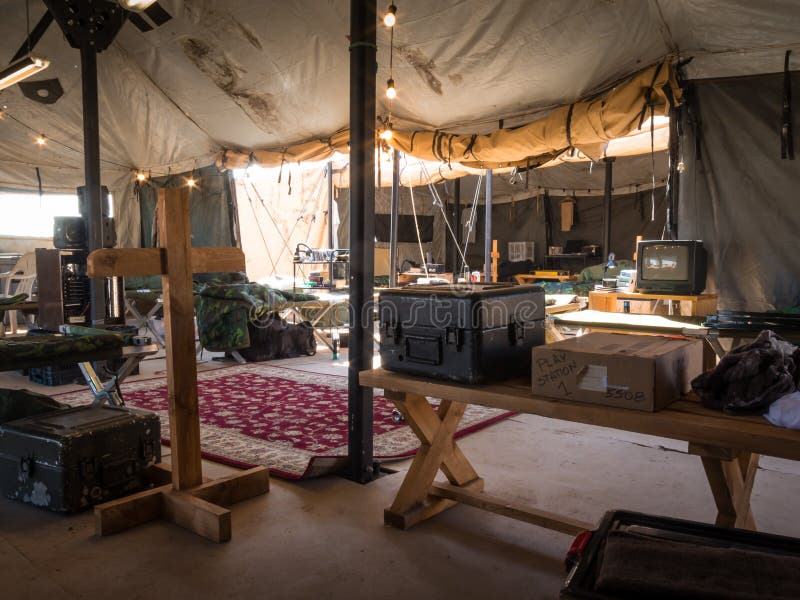 On the inside a army tent stock image. Image of combat - 77963739
