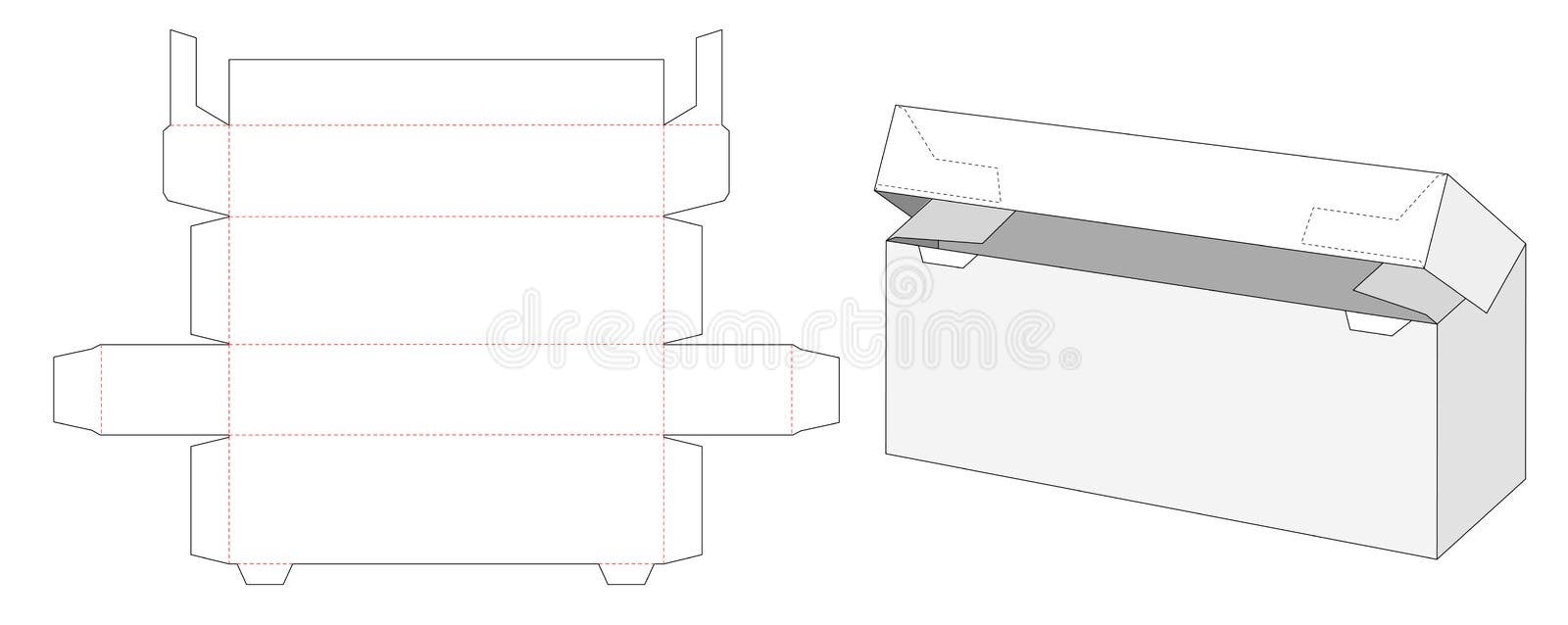 Auto Lock Box Die Cut Template, Packaging Die Cut Template, 3d Box ...