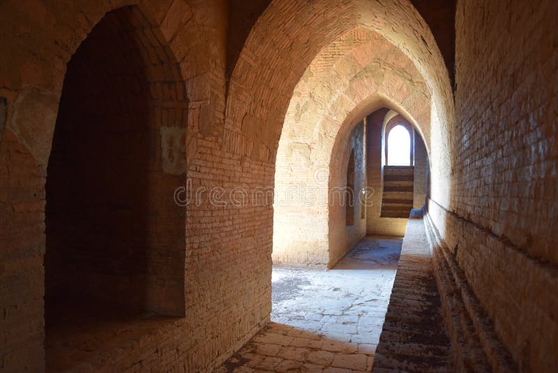 Inside a Bagan Temple, Myanmar Stock Image - Image of architecture ...