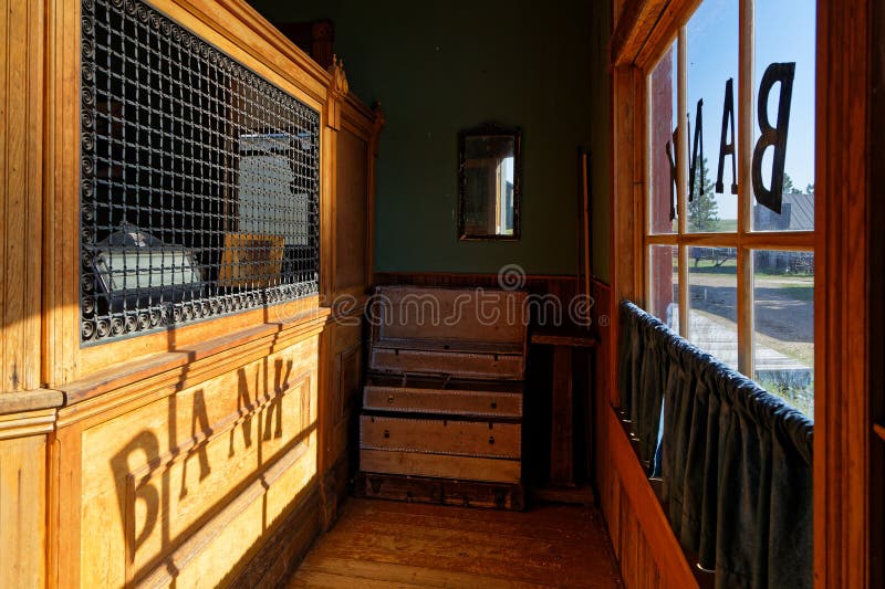 Inside the Bank of an Old Western Town Editorial Photography - Image of ...