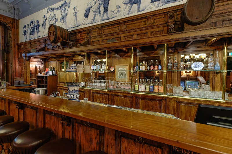 Inside of a Bar in Amsterdam. Editorial Stock Photo - Image of wooden ...