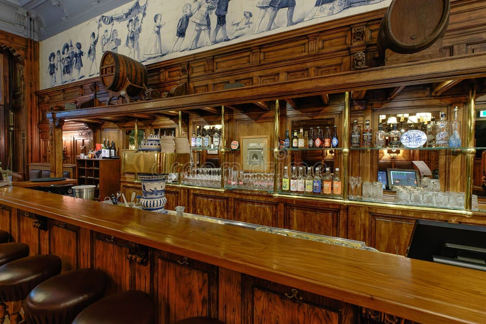 Inside of a Bar in Amsterdam. Editorial Stock Photo - Image of wooden ...