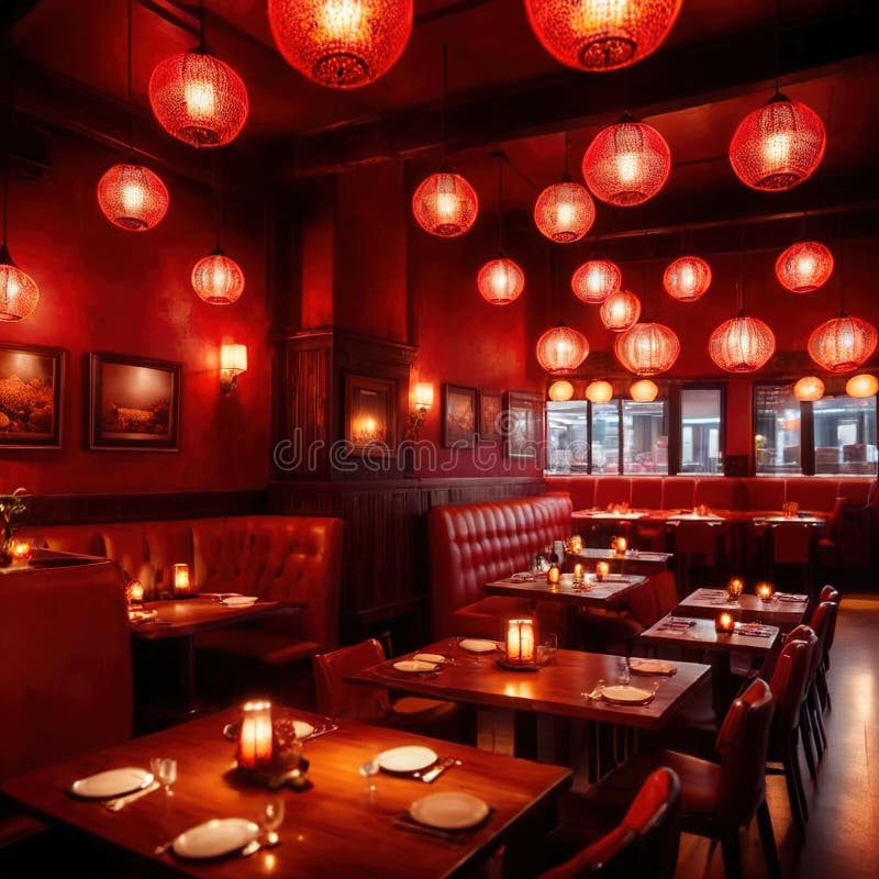 Inside Bar Interior, Bright Long Exposure, Glowing Lights Stock Illustration - Illustration of ...