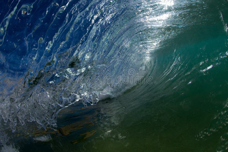 Inside the Barrel of a Wave Stock Photo - Image of large, blue: 161827238