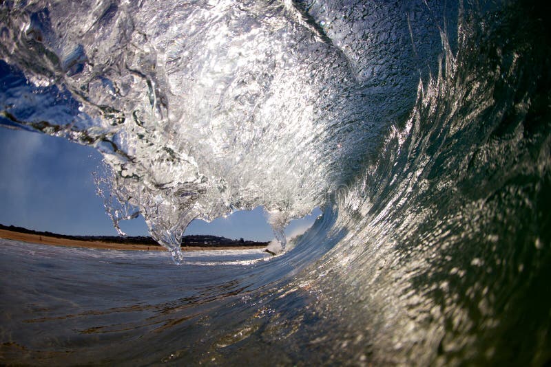 Inside the Barrel of a Wave Stock Photo - Image of large, blue: 161827238