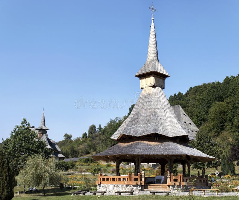 Inside Barsana Wooden Monastery Maramures Stock Image - Image of ...