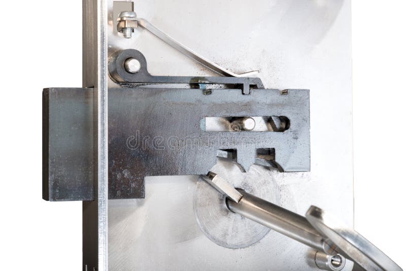 Inside of a Basic Sample Door Lock with Key Stock Image - Image of ...