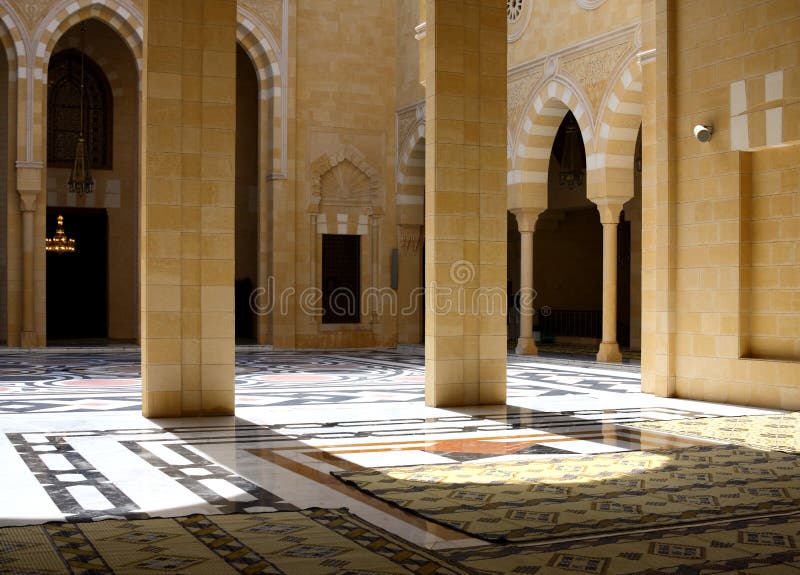 Inside Beautiful Mosque, Lebanon Stock Image - Image of carved, pray ...