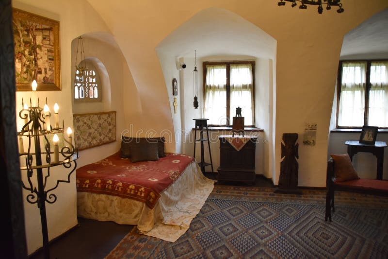 Inside a Bedroom at Bran Castle in Romania Editorial Image - Image of ...