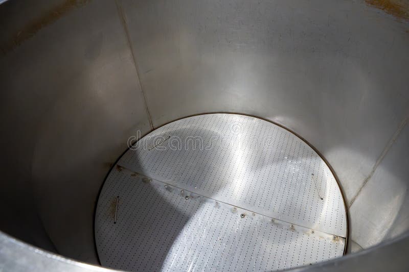 Inside Beer Brewing Tank Equipment in Brewery Stock Image - Image of ...