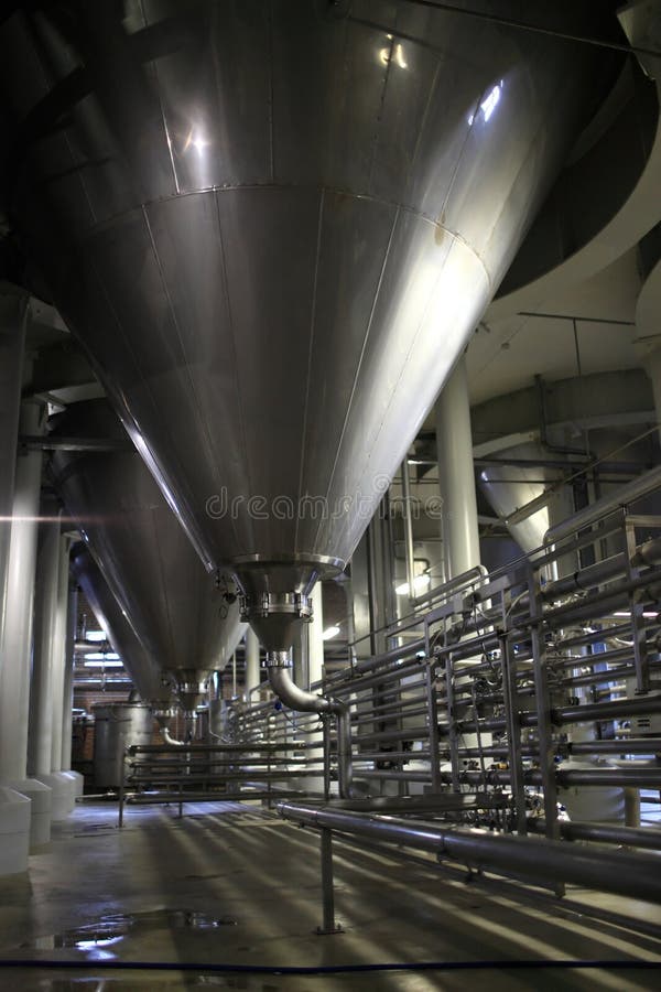 Inside of beer factory stock photo. Image of cylinder - 35807686