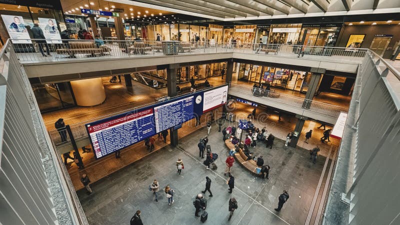 Inside Bern Train Station and Information Point. Editorial Stock Image ...