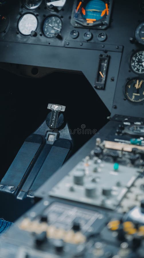 Inside a Big Jet Flying Plane Cockpit,flying Above Clouds Stock Image ...