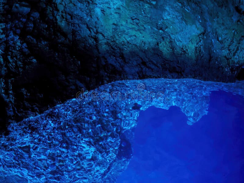 Inside Blue Cave, Vis and Bisevo Island - Croatia Stock Photo - Image ...