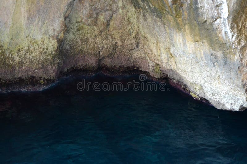 Inside of a blue cave stock image. Image of greece, ocean - 125464101
