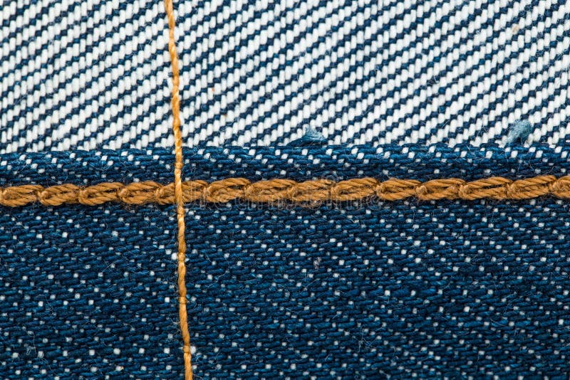 Inside Blue Denim Jeans Texture with Seams Stock Image - Image of dark ...