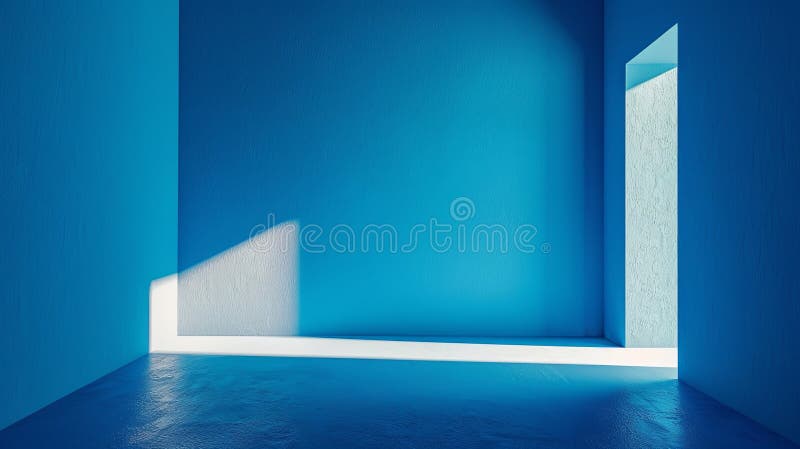 Inside blue empty room stock illustration. Illustration of blank ...