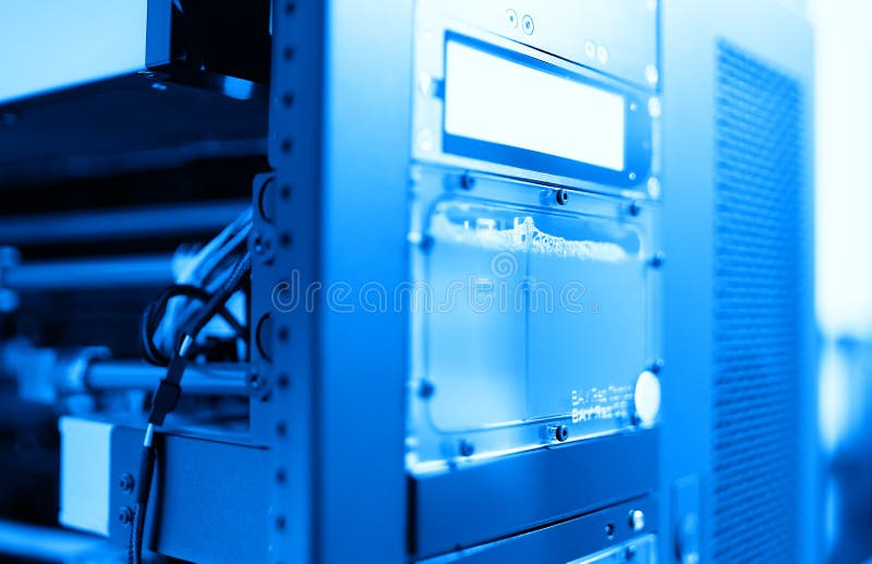 Inside Blue High Performance Workstation Computer Background Stock ...