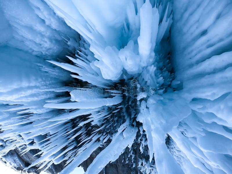 Inside the Blue Ice Cave with Couple Love at Lake Baikal, Siberia ...