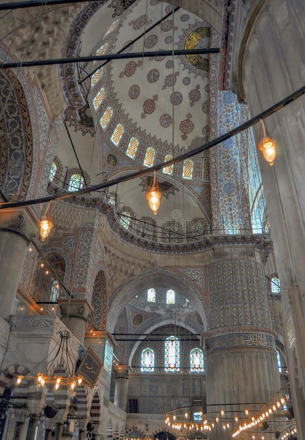 Inside the Blue Mosque, Istanbul Stock Image - Image of culture, design ...