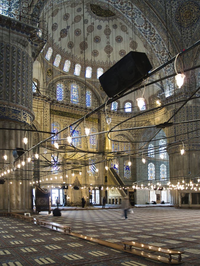 Inside the Blue Mosque of Istanbul Stock Image - Image of asia ...