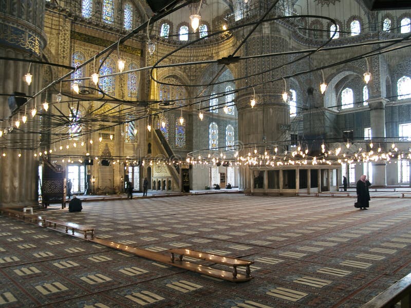 Inside the Blue Mosque of Istanbul Stock Photo - Image of culture ...
