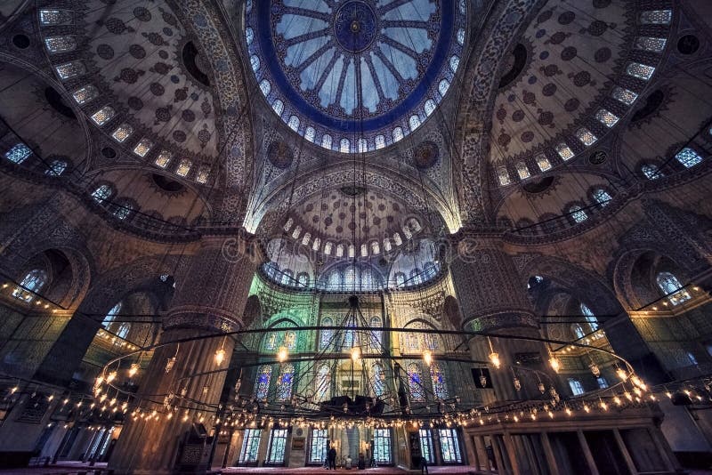 Inside the Blue Mosque in Istanbul Stock Image - Image of famous ...