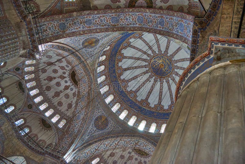 Inside Blue Mosque. Sultan Ahmed Mosque, Istanbul Turkey Stock Image ...