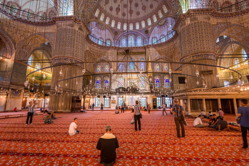 Inside the Blue Mosque editorial stock image. Image of ottoman - 43941054
