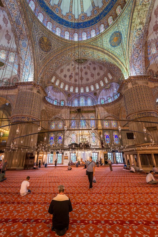 Inside the Blue Mosque editorial image. Image of ahmed - 43941090