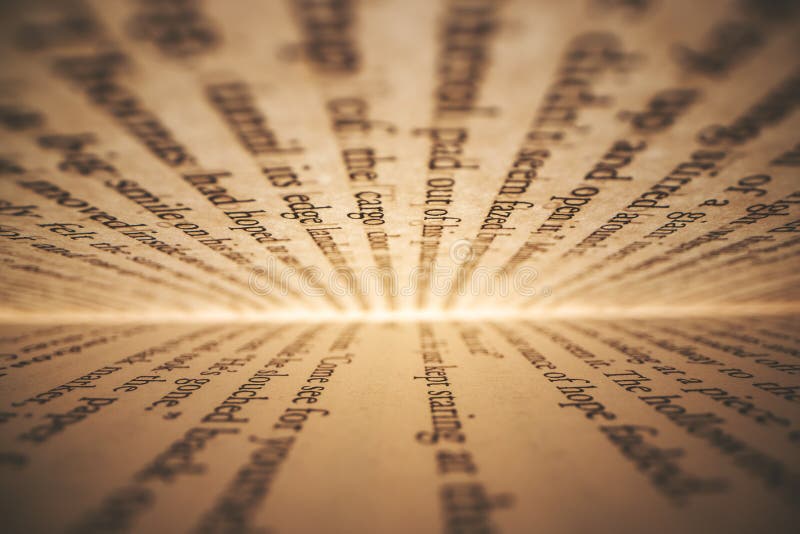 Inside Book between Sheets of Paper with Text. Knowledge and Education ...