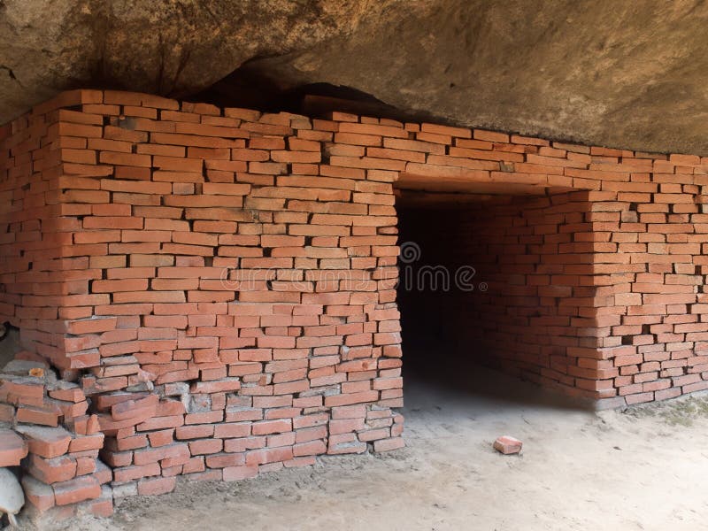 Inside of a brick cave stock illustration. Illustration of historic ...