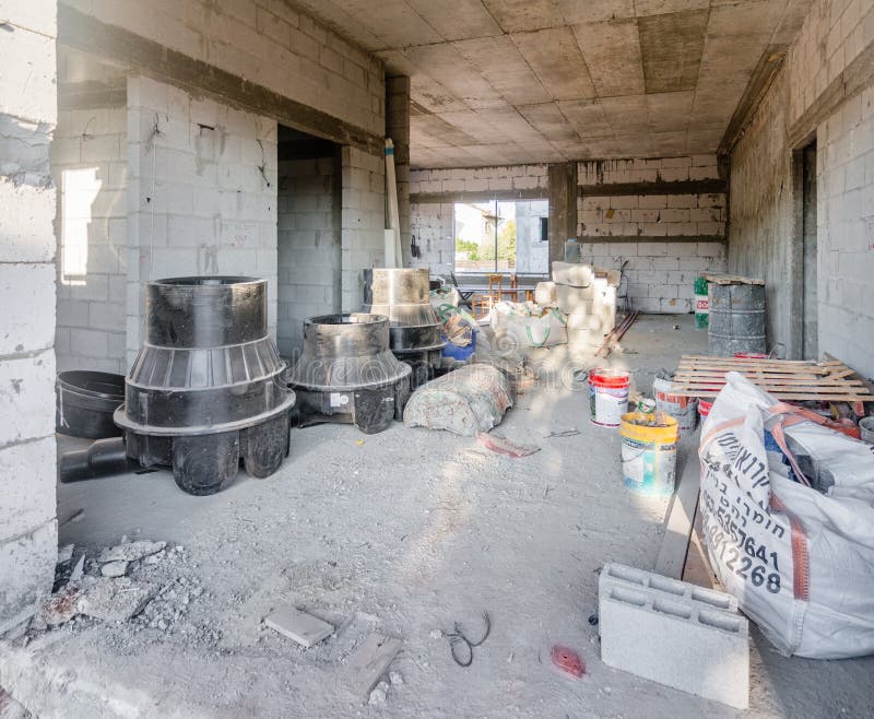 Inside a Brick and Concrete House Under Construction Editorial Image ...