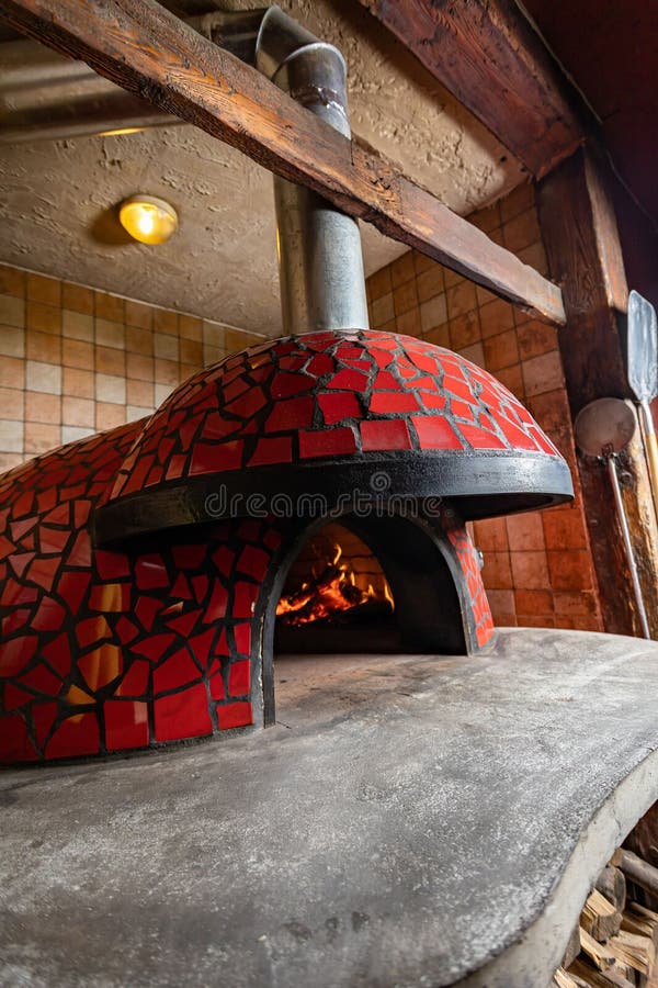 The Inside of a Brick Oven that is Made Out of Cement Stock Image ...