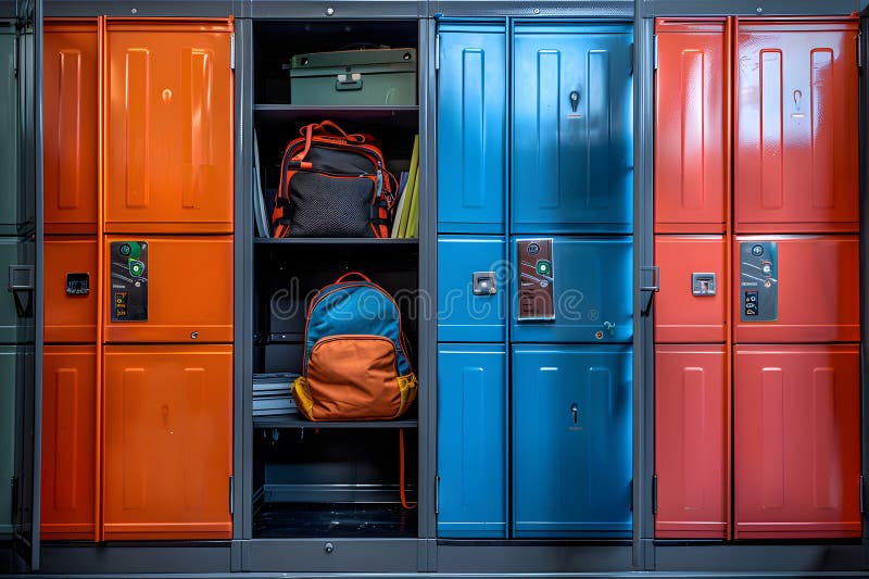 Inside of a Brightly Lit School Locker with an Open Door. the Locker ...