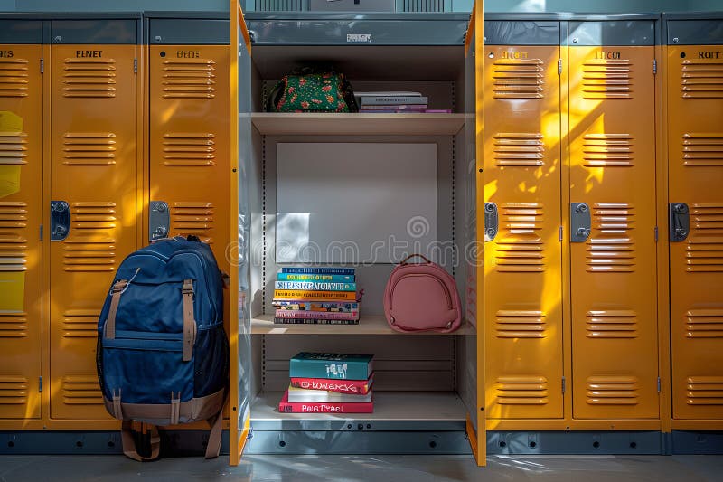 Inside of a Brightly Lit School Locker with an Open Door. the Locker ...