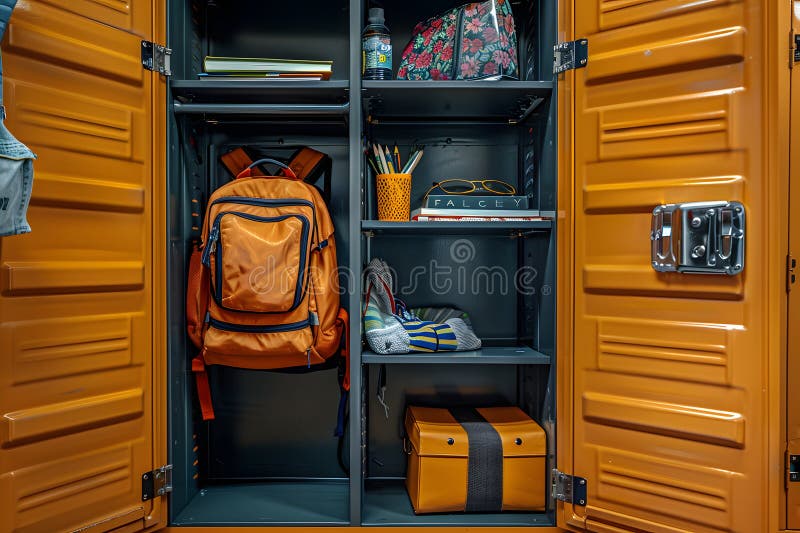 Inside of a Brightly Lit School Locker with an Open Door. the Locker ...