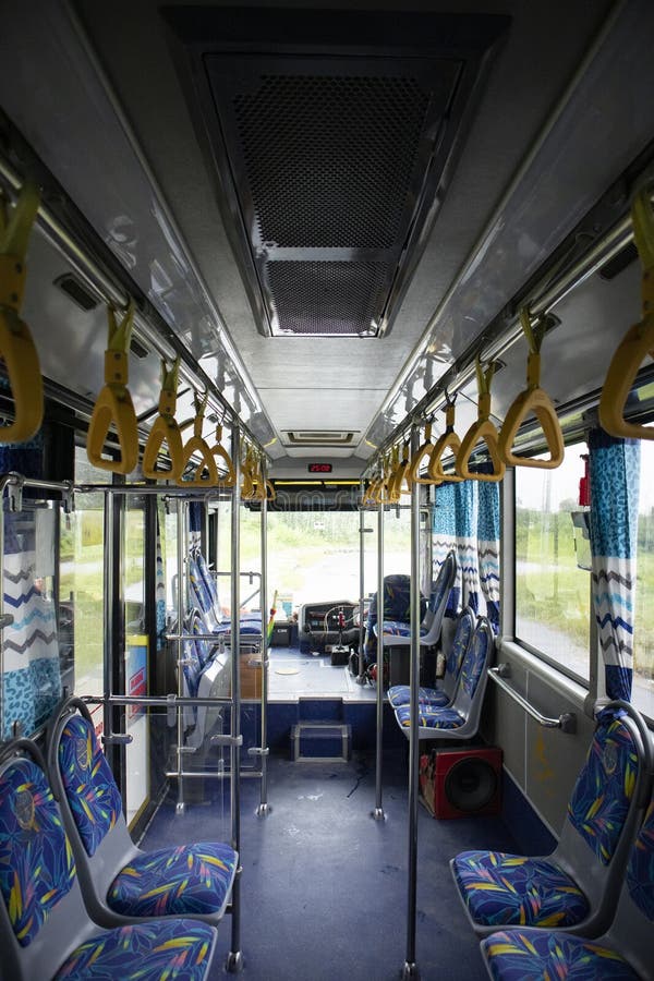 The Inside of the Bus is Empty Stock Photo - Image of town, interior ...