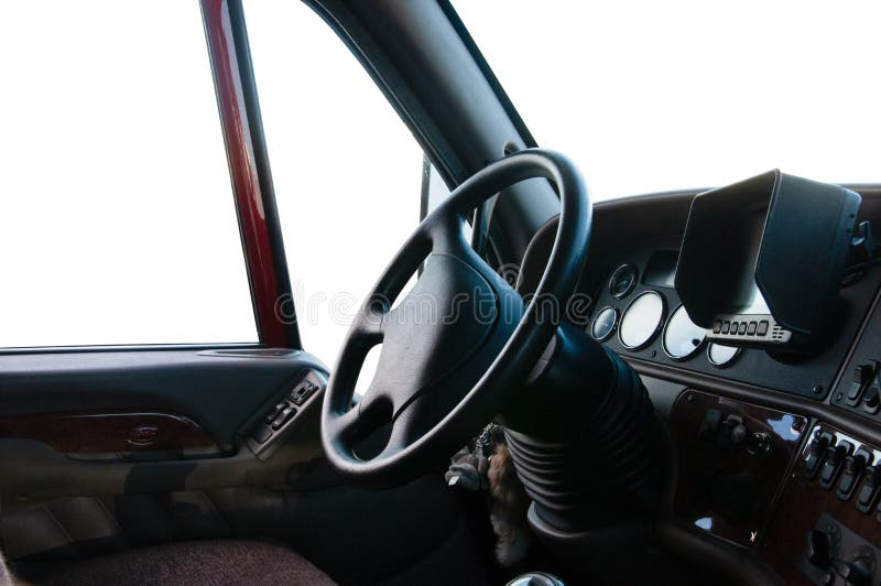 Inside the Cab of a Big Truck Stock Photo - Image of interior, driver ...